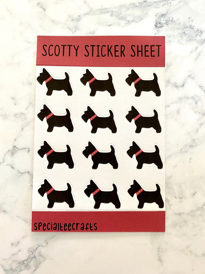 Scotty Dog Sticker Sheet - Scotty Dog Stickers - Etsy