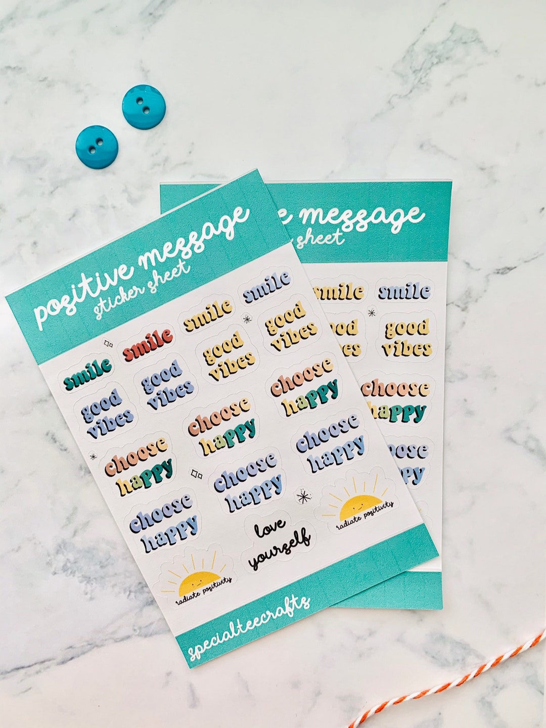 Positive Message Sticker Sheet - Positive Message Stickers - Cute ...
