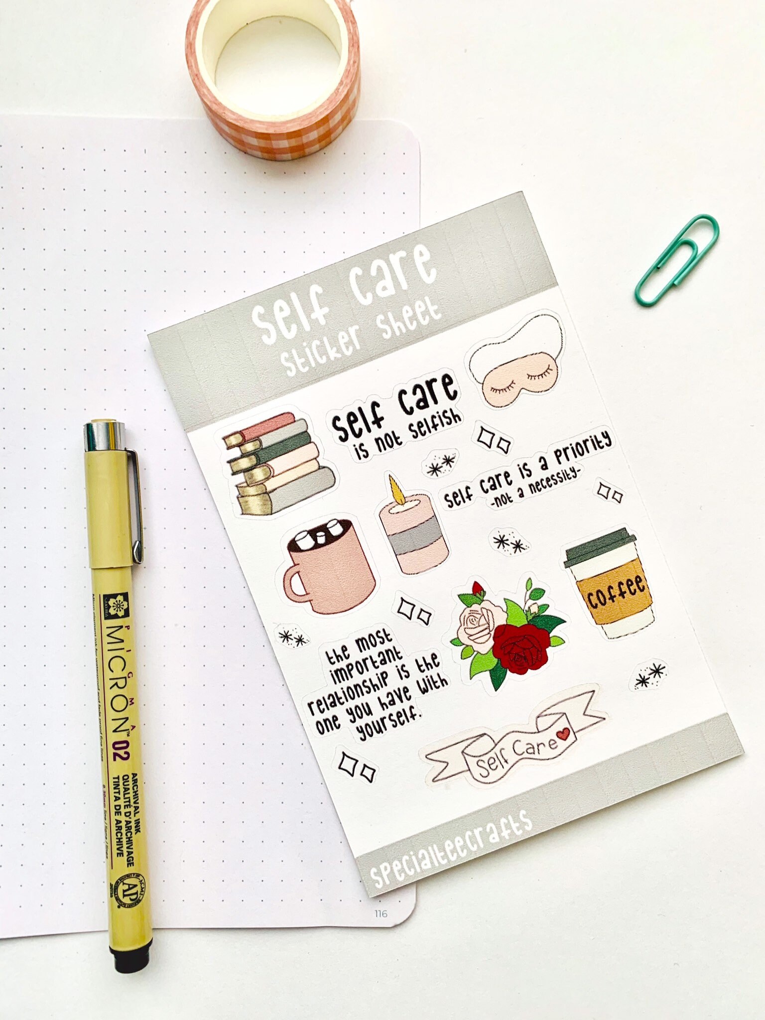 Self Care Stickers Self Care Sticker Sheet Sticker Sheet | Etsy