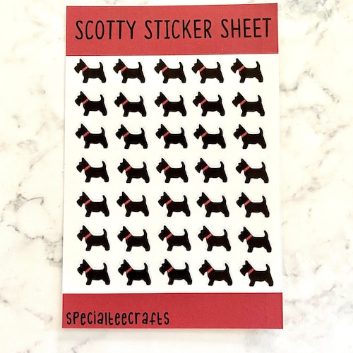 Scotty Dog Sticker Sheet Scotty Dog Stickers - Etsy