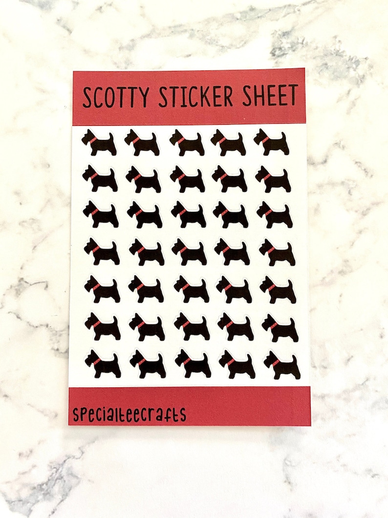 Scotty Dog Sticker Sheet Scotty Dog Stickers | Etsy