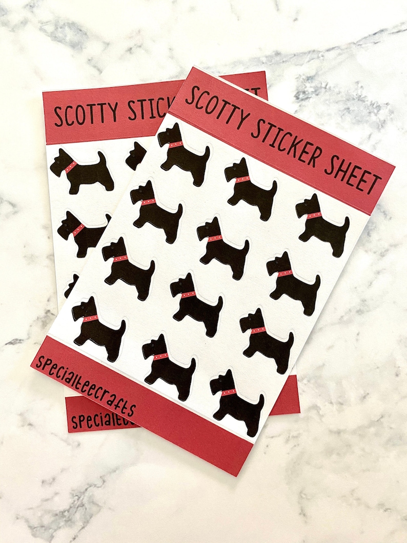 Scotty Dog Sticker Sheet - Scotty Dog Stickers - Etsy