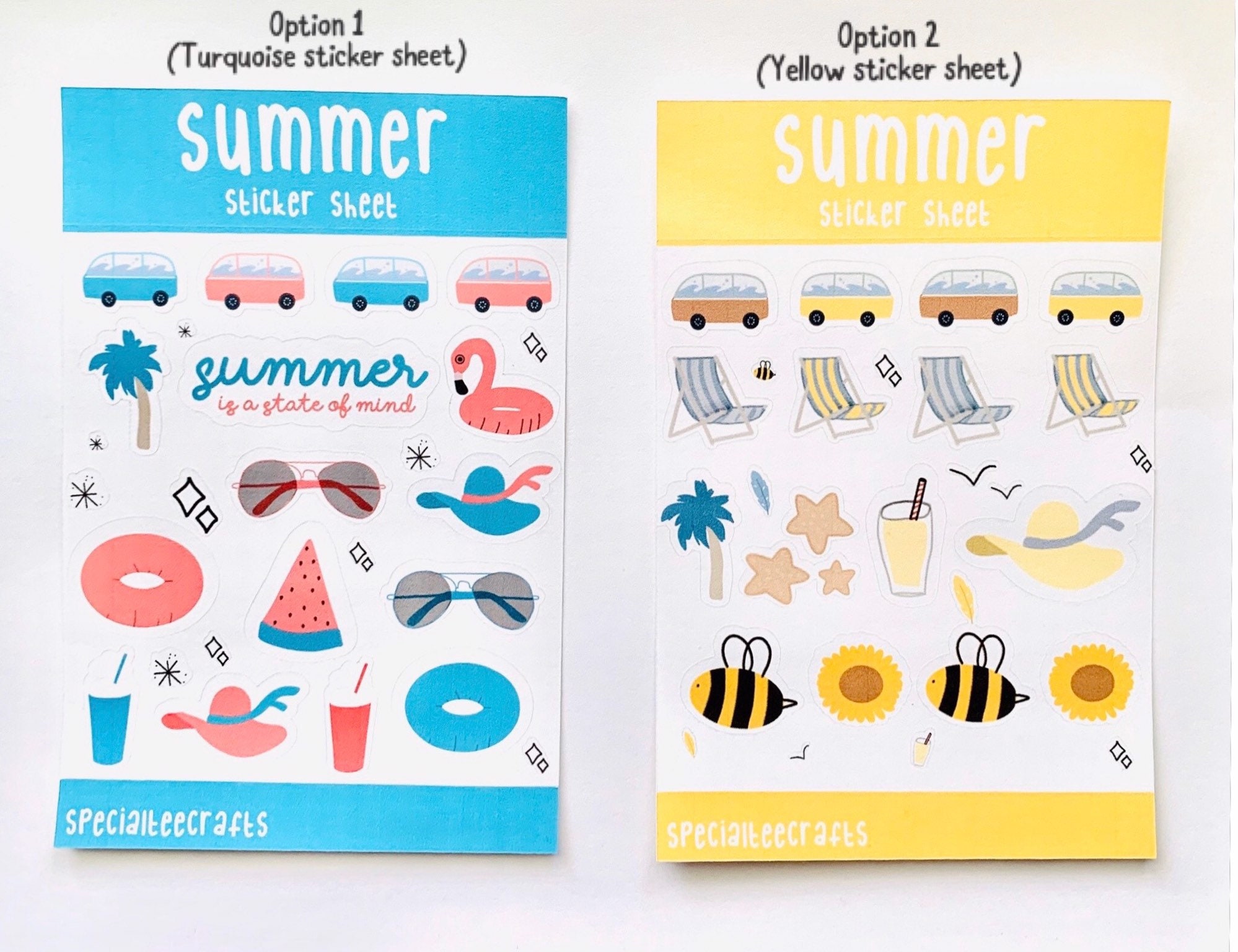 Summer Stickers Summer Sticker Sheet Turquoise Sticker - Etsy