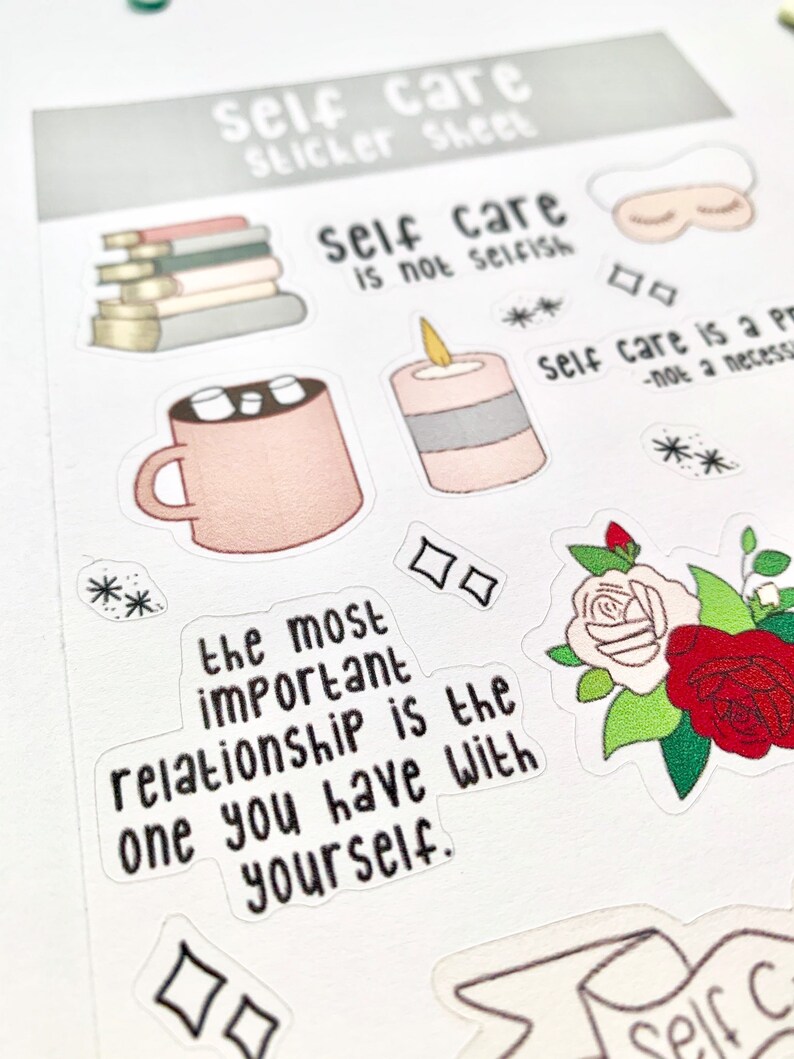 Self Care Stickers Self Care Sticker Sheet Sticker Sheet | Etsy