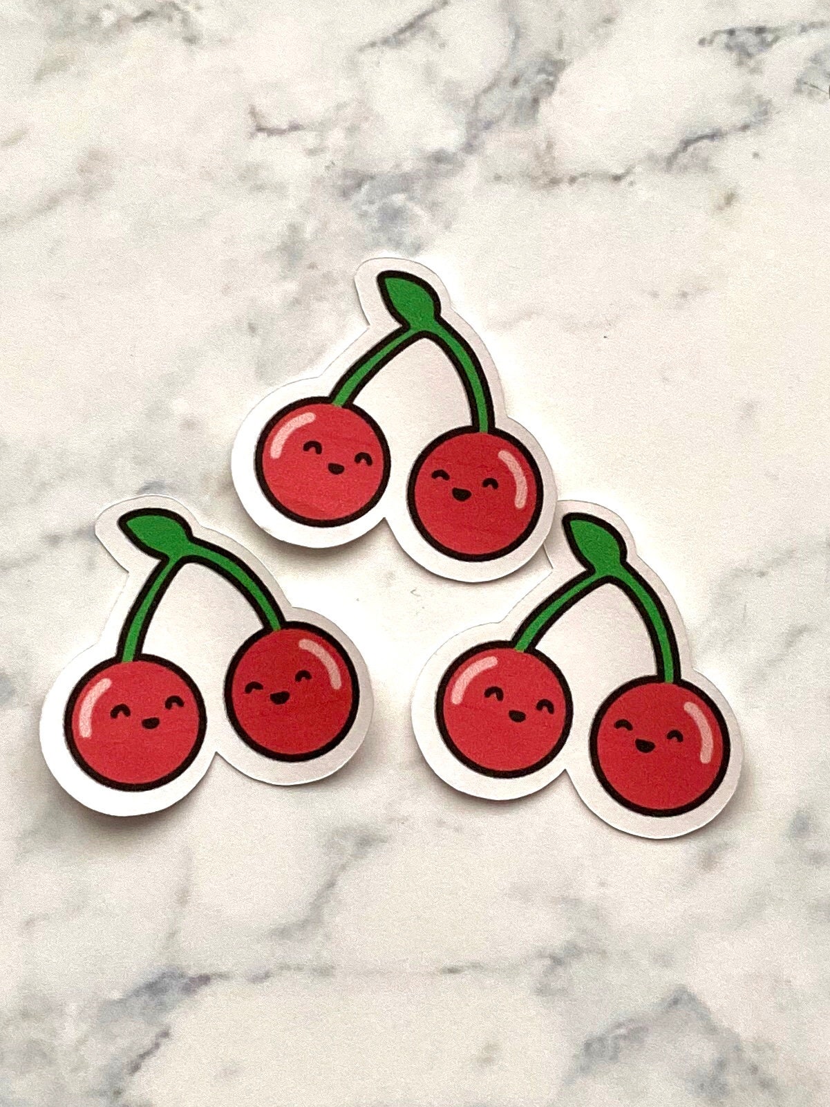 Cherry Stickers Kawaii Stickers Cute Cherry Stickers - Etsy