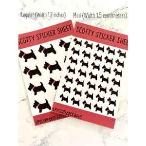Scotty Dog Sticker Sheet - Scotty Dog Stickers - Etsy