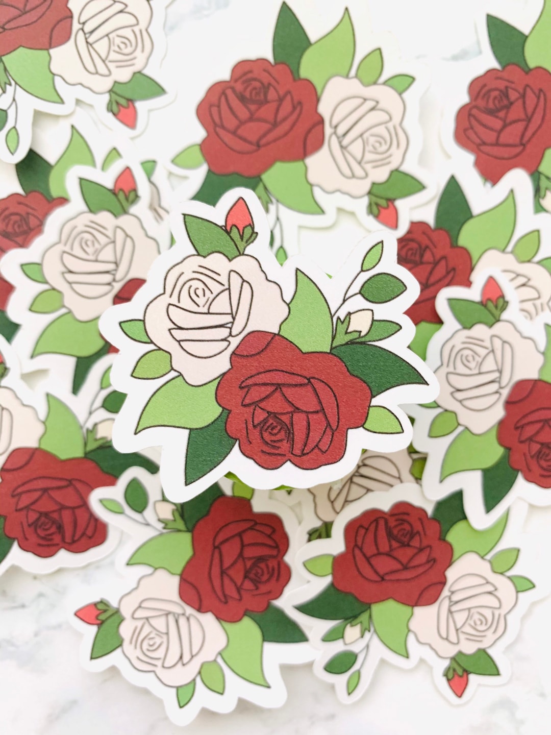 Rose Sticker - Flower Sticker - Sticker Pack - Die Cut Sticker - Cute ...