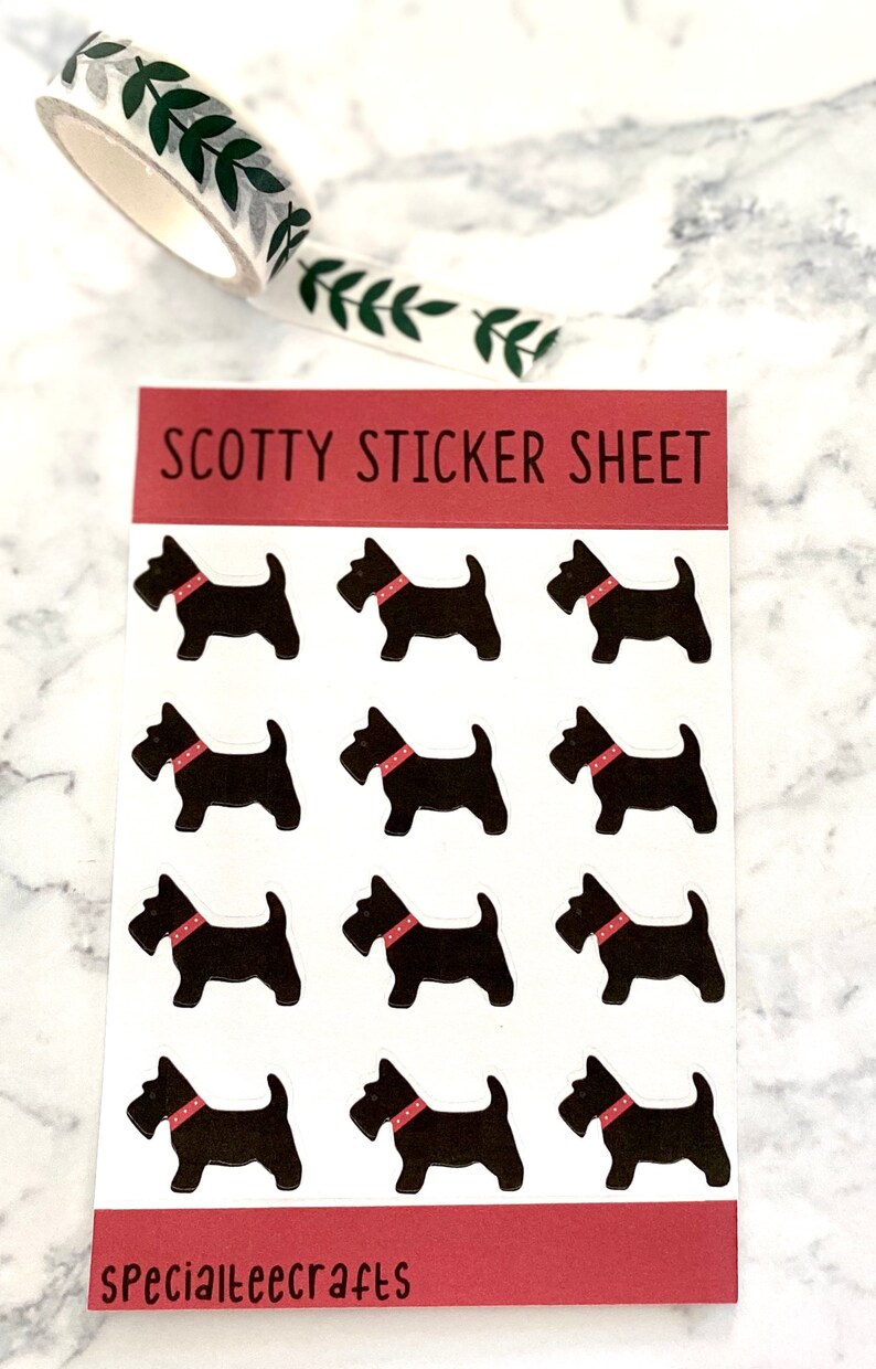 Scotty Dog Sticker Sheet - Scotty Dog Stickers - Etsy