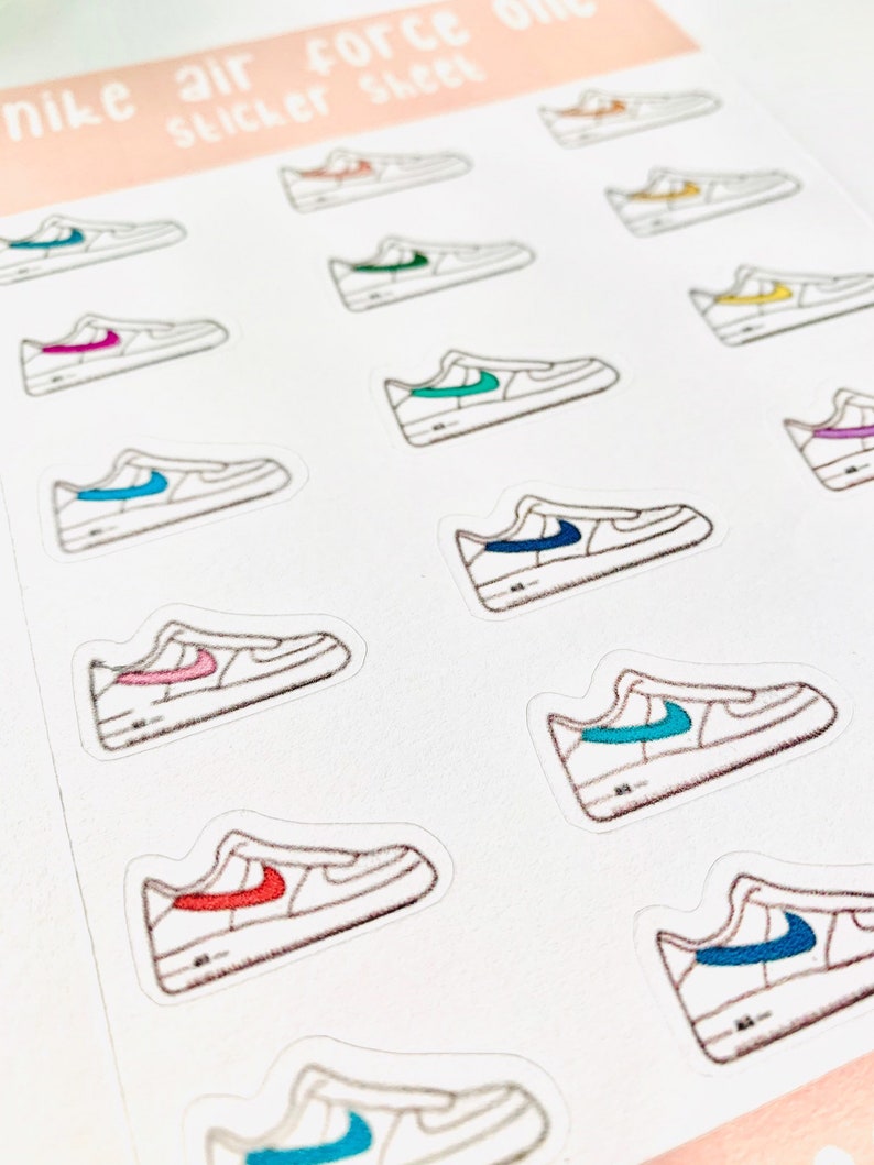 Nike Air Force 1 Stickers Nike Air Force 1 Sticker Sheet - Etsy