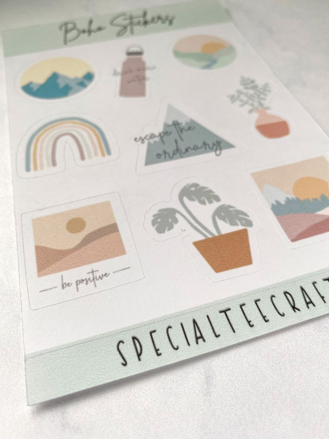 Boho Sticker Sheet Autocollants Boho Cute Boho Sticker - Etsy France