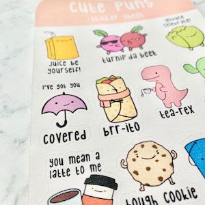 Cute Pun Stickers VERSION 2 - Cute Puns - Pun Stickers - Puns Sticker ...