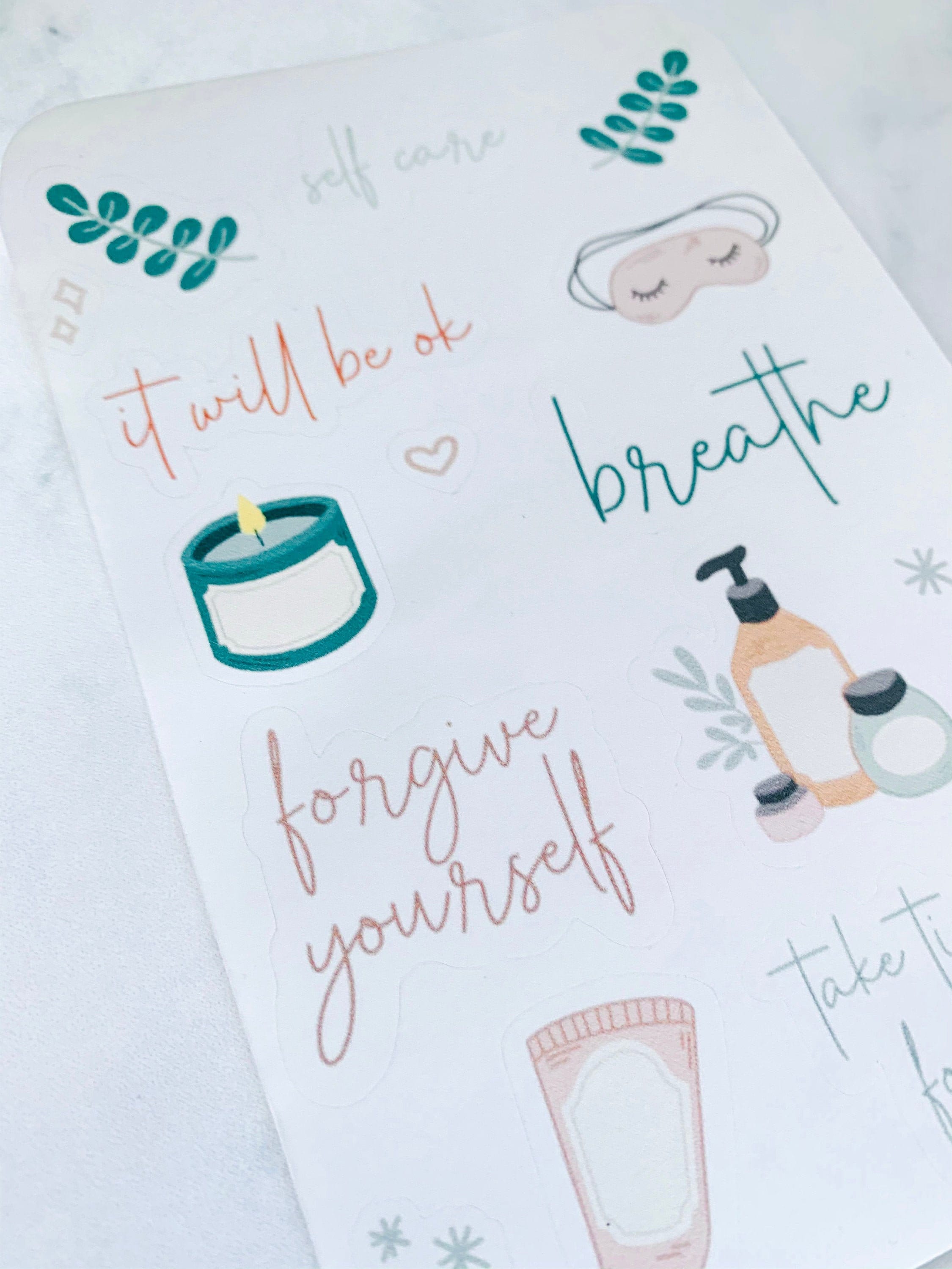 Self Care Stickers Self Care Sticker Sheet Self Care - Etsy