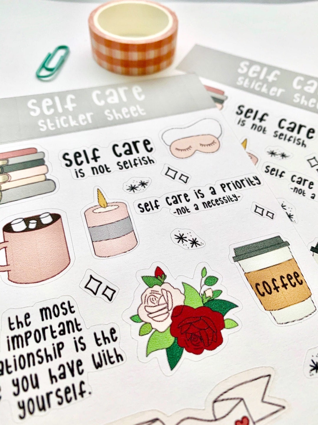 Self Care Stickers - Self Care Sticker Sheet - Sticker Sheet - Self ...
