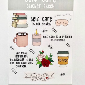 Self Care Stickers - Self Care Sticker Sheet - Sticker Sheet - Self ...