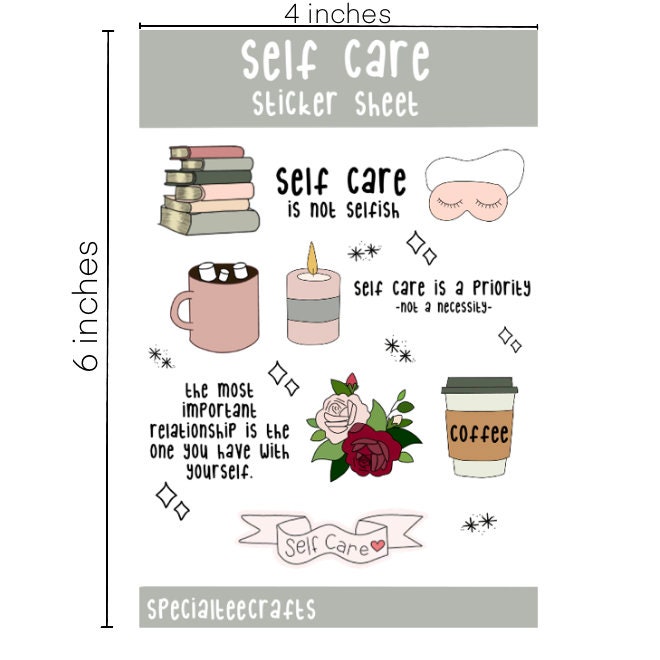 Self Care Stickers Self Care Sticker Sheet Sticker Sheet | Etsy