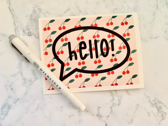 Hello Cards Greeting Card Pack Cute Stationery Cute | Etsy