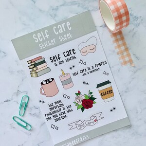 Self Care Stickers - Self Care Sticker Sheet - Sticker Sheet - Self ...