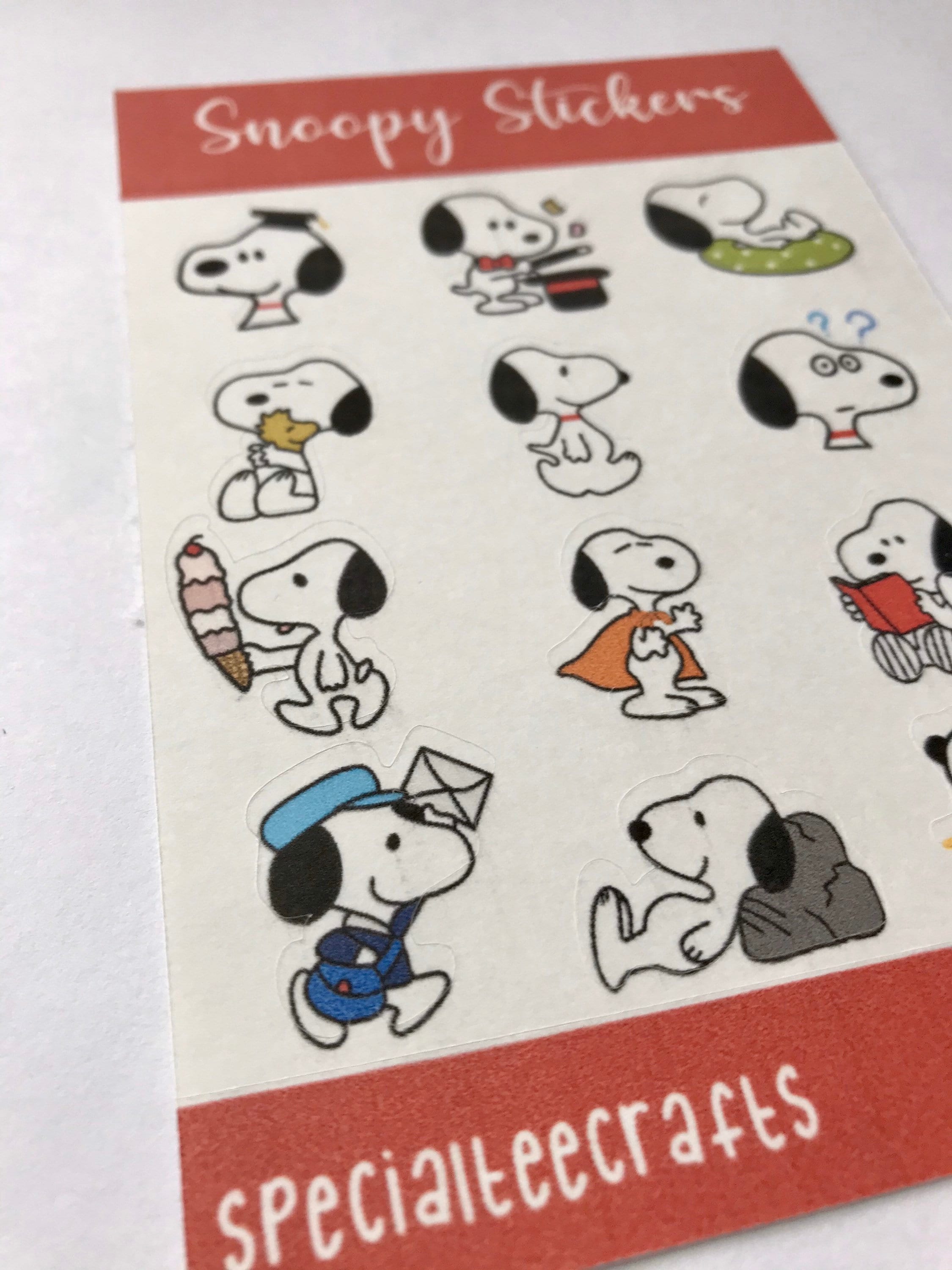 Snoopy Stickers Snoopy sticker pack Snoopy sticker sheet Stickers ...