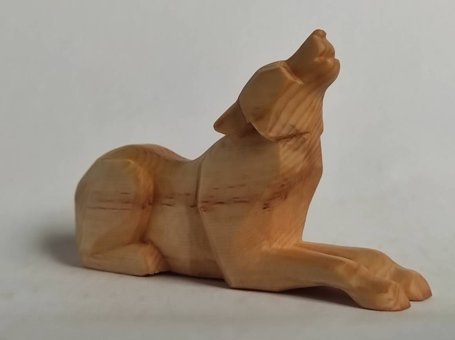 Hand Carved Lying Down Wolf - Etsy