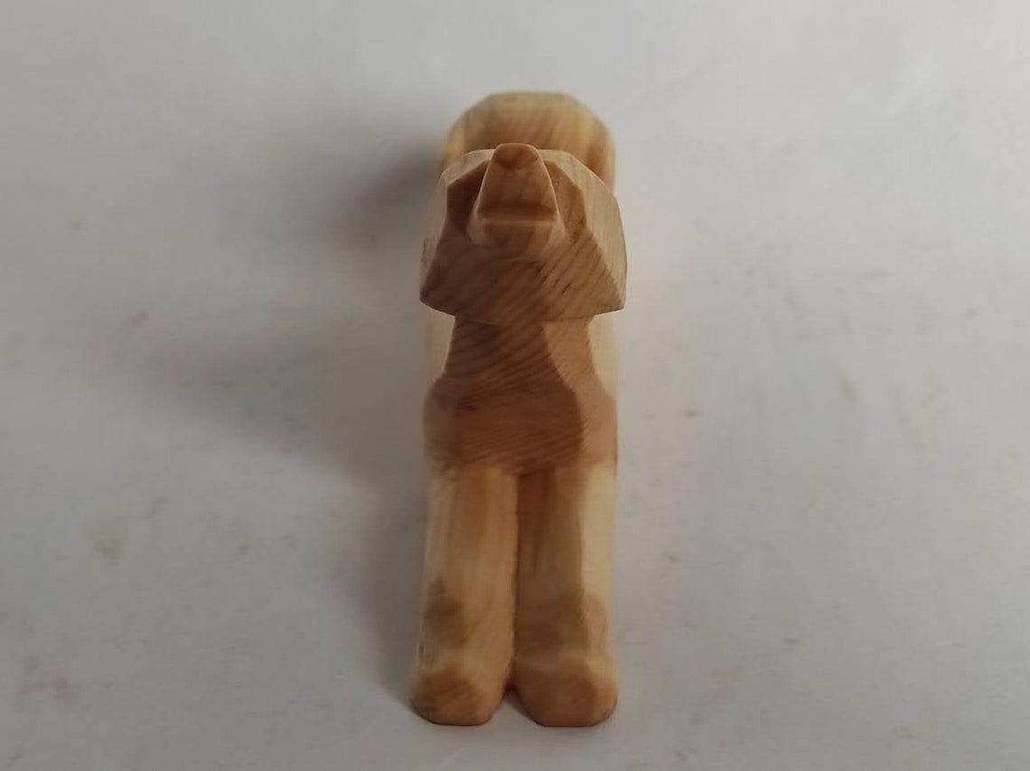 Hand Carved Lying Down Wolf | Etsy