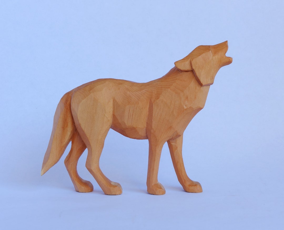 Lupo Ululante Intagliato a Mano - Etsy