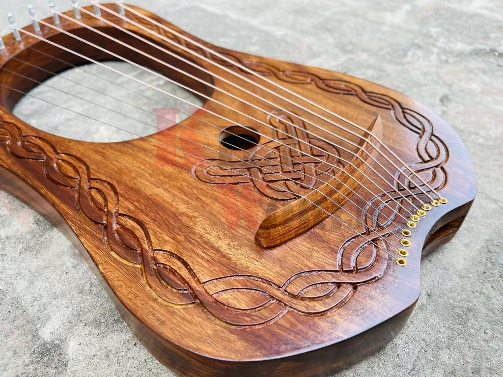 Celtic Engraved Lyre Harp 10 Metal Strings Rosewood / Lyra - Etsy Australia