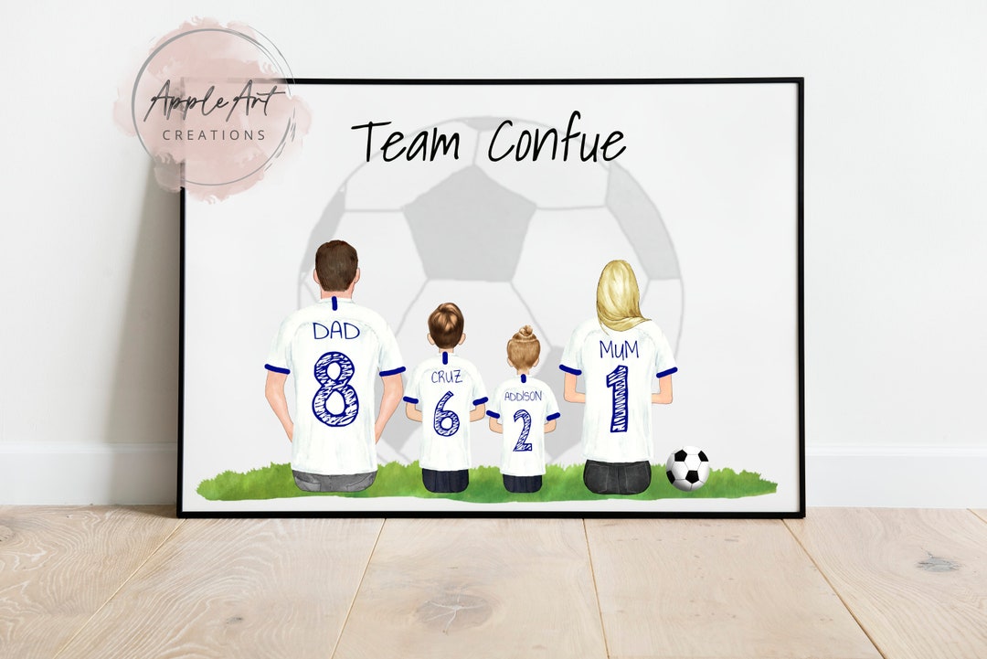 Football Family, Personalised Team, Fathers Day Gifts, Christmas Gift ...