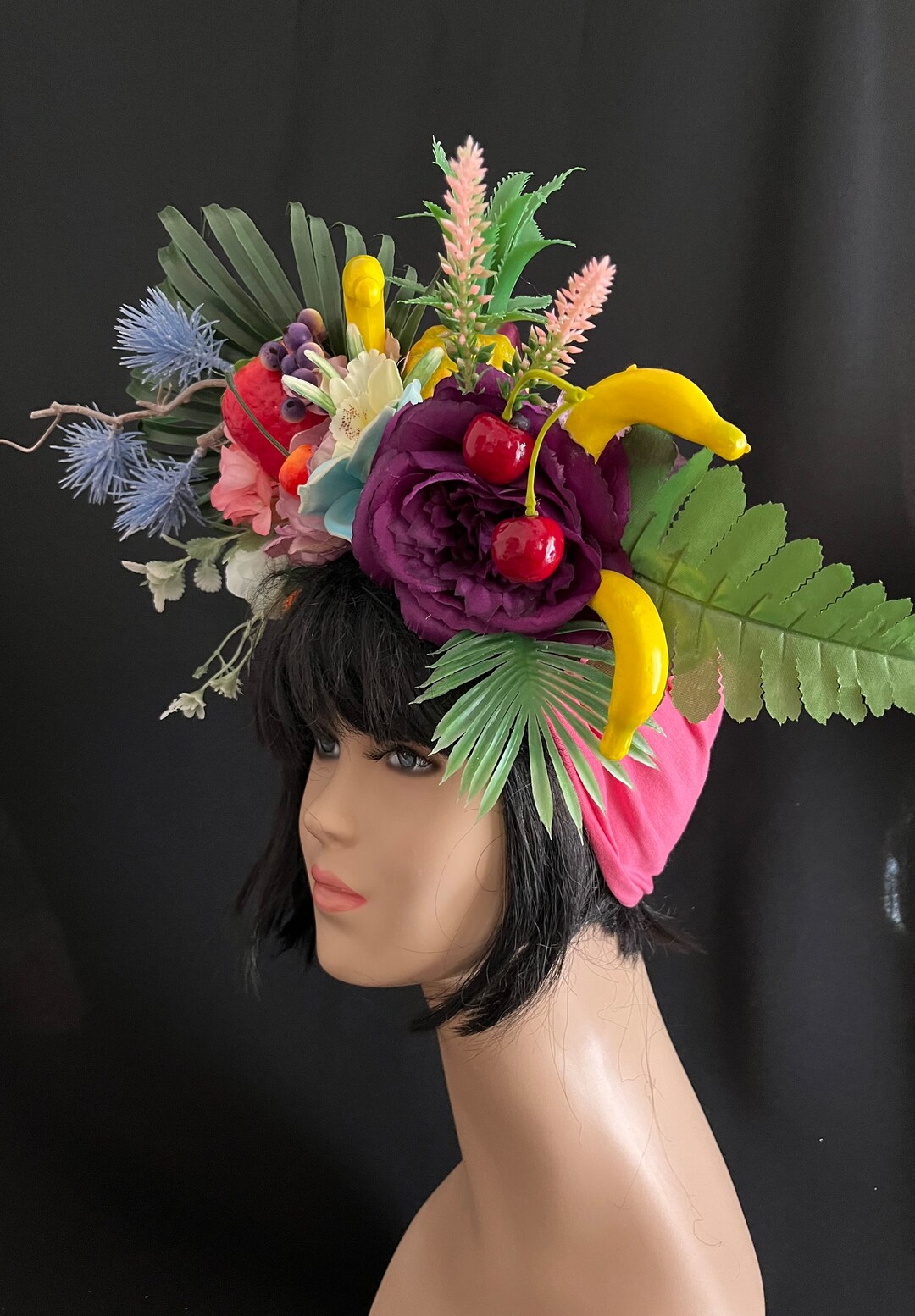 Carmen Miranda Fruit Hat Tropical Fruits Turban Tropical Headdress ...