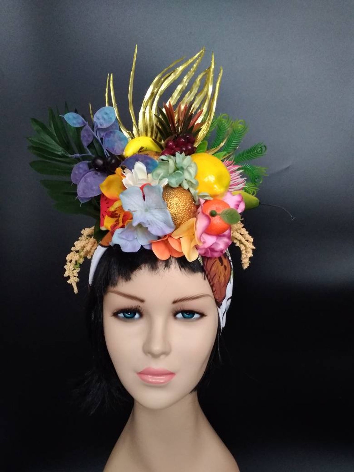 Tocado tropical adulto tocado de frutas Tiki tocado LISTO PARA | Etsy