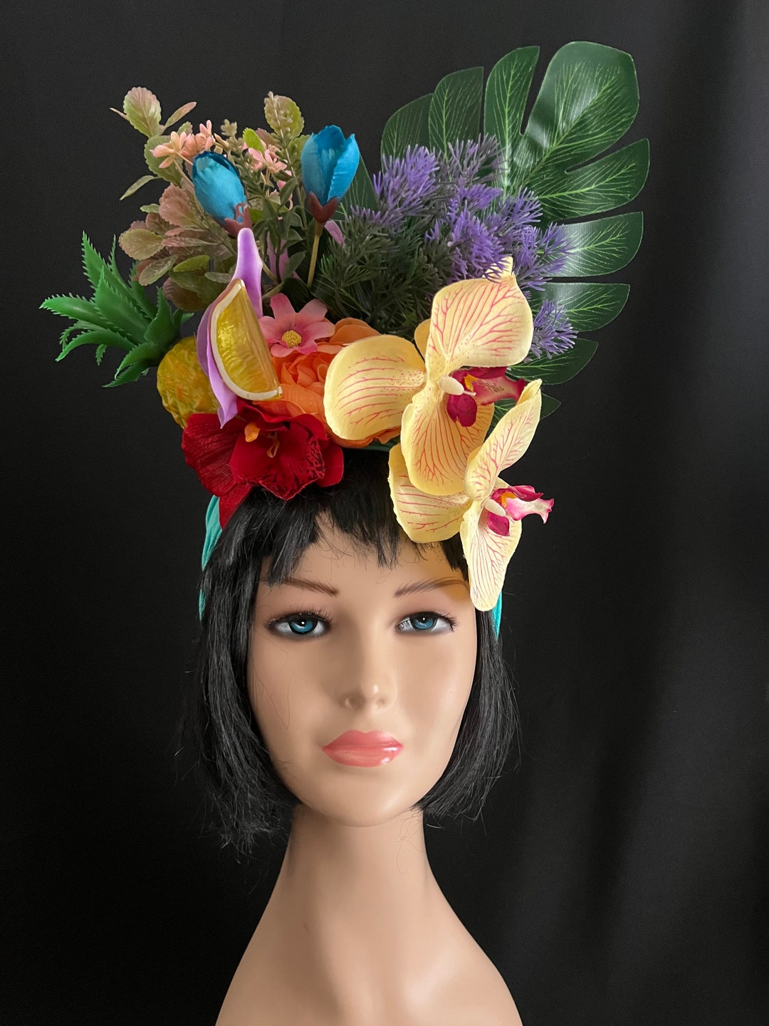 Mint Carmen Miranda Fruit Hat Tropical Fruits Turban Tropical Headdress ...