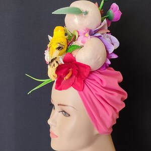 Pink Tutti Frutti Hat Chiquita Banana Costume Carmen Miranda Fruit Hat ...