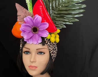 Carmen Miranda Fruit Hat Tropical Fruits Turban Tropical Headdress ...