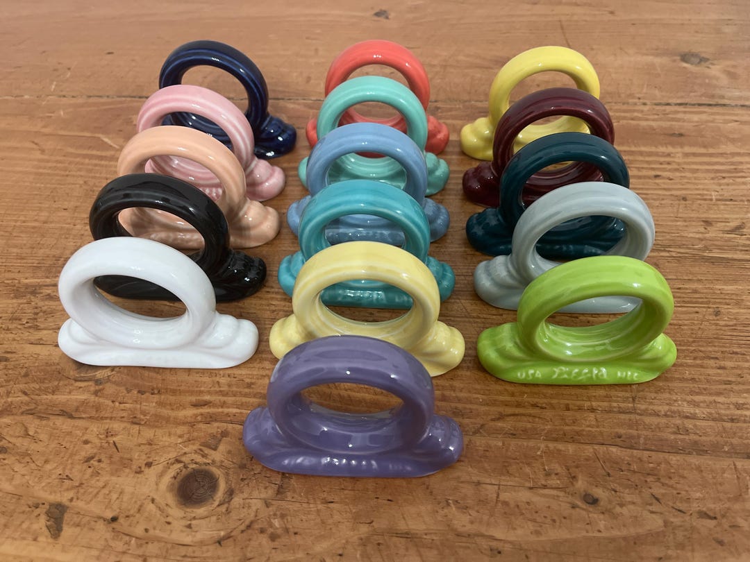 Fiesta NAPKIN RING SET of 18 Fiestaware Post '86 Ceramic Napkin Rings ...