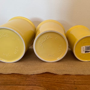 Fiesta CANISTER SET SUNFLOWER Yellow Fiestaware Kitchen Canister Set of ...