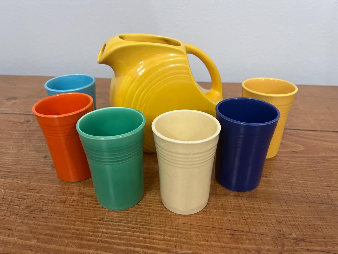 Fiesta Vintage Small Juice Pitcher and Tumbler Set Fiestaware 1940 ...