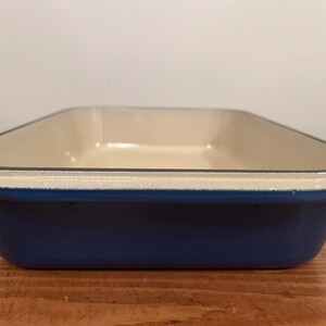 Le Creuset 40 LARGE ROASTING or LASAGNA Cast Iron Pan Marseille Blue ...