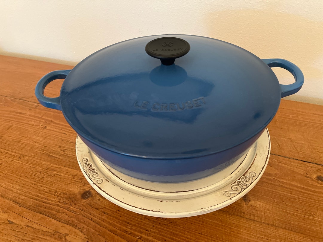 Le Creuset #26 4.25 Quart Chef's Oven-bouillabaisse Soup Pot MARINE ...