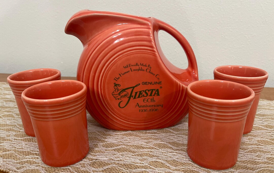 Fiesta 60th Anniversary PERSIMMON Disc Pitcher and Tumbler Set ...