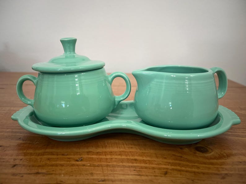 FIESTA P86 Sugar Bowl and Creamer Tray Set in Color Choice Fiestaware ...