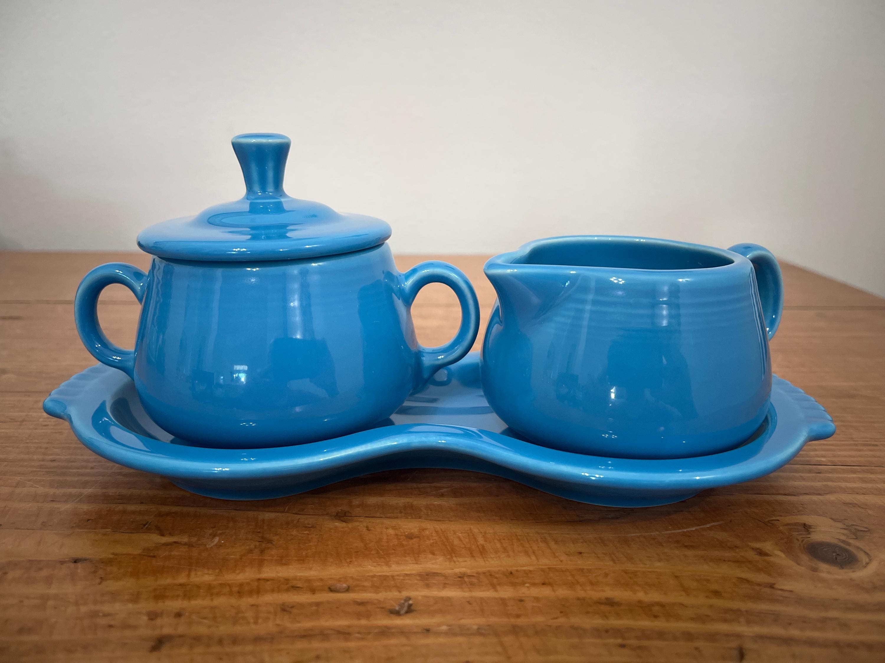 FIESTA P86 Sugar Bowl and Creamer Tray Set in Color Choice Fiestaware ...