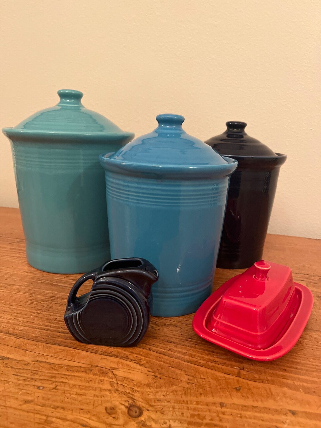 Fiesta MEDIUM 2 Quart CANISTER TURQUOISE Blue Fiestaware Kitchen ...