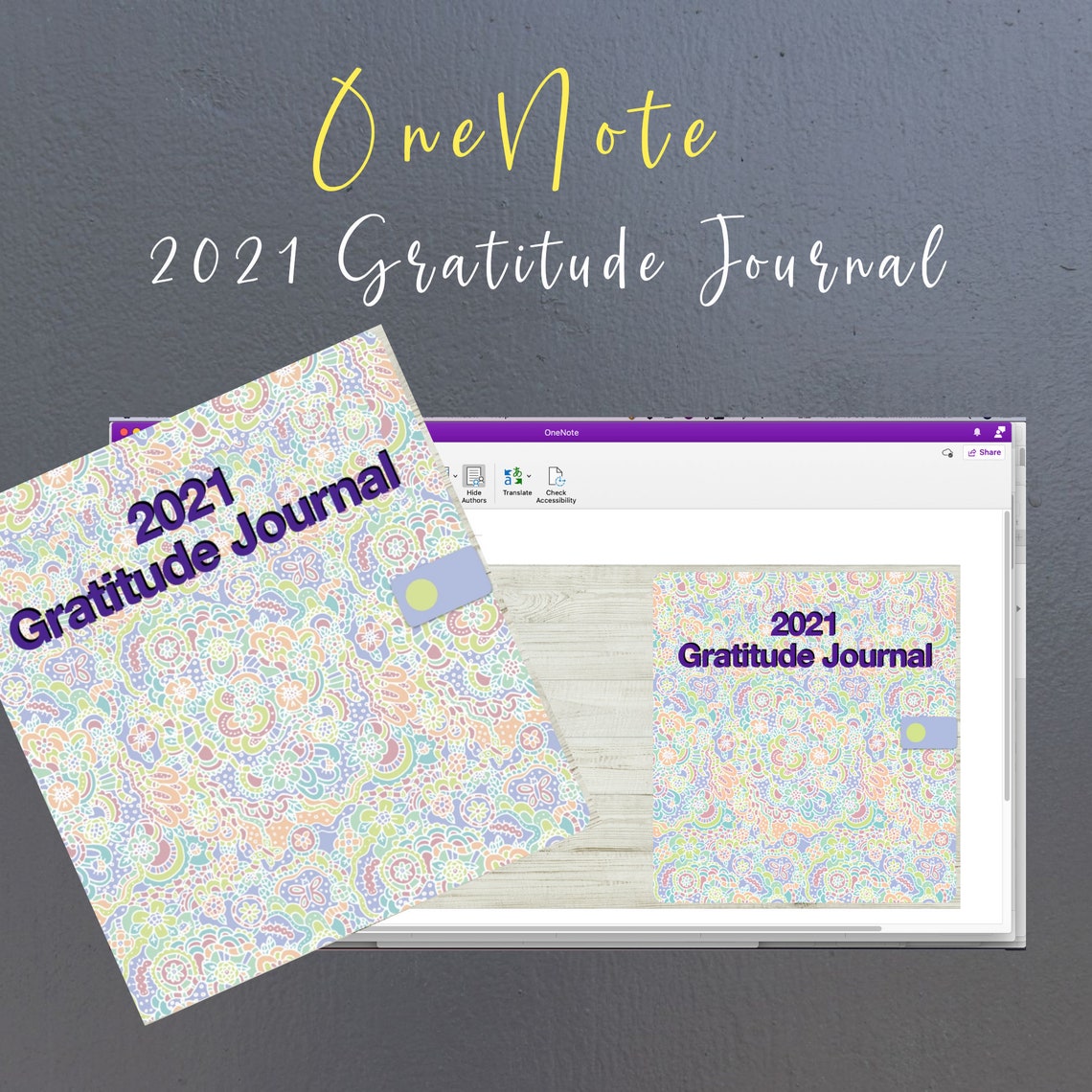 Onenote 2021 Floral Gratitude Journal Onenote Digital Journal 2021 ...