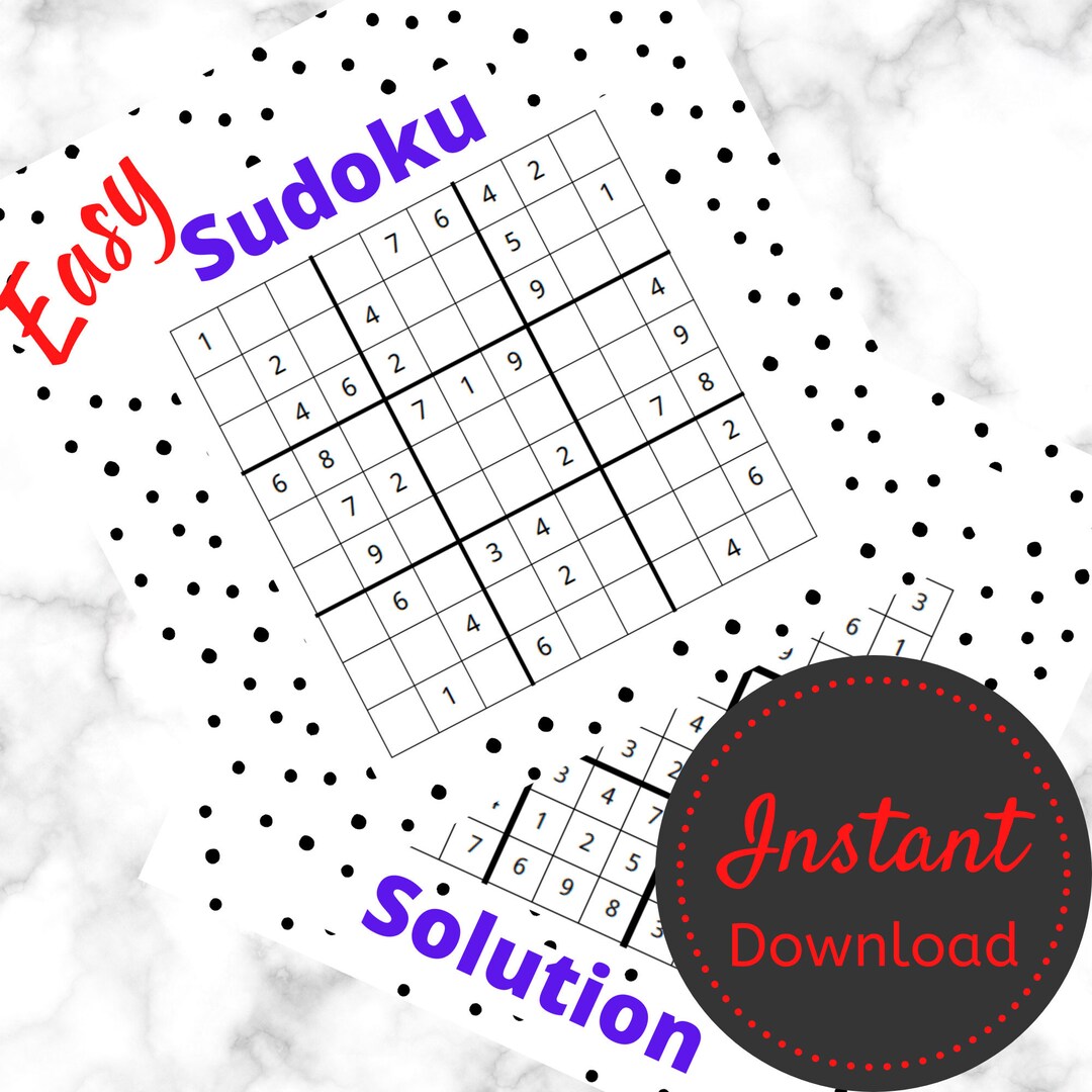 Easy Sudoku Puzzle Printable, Sudoku Puzzle, Sudoku Puzzle for Adults ...