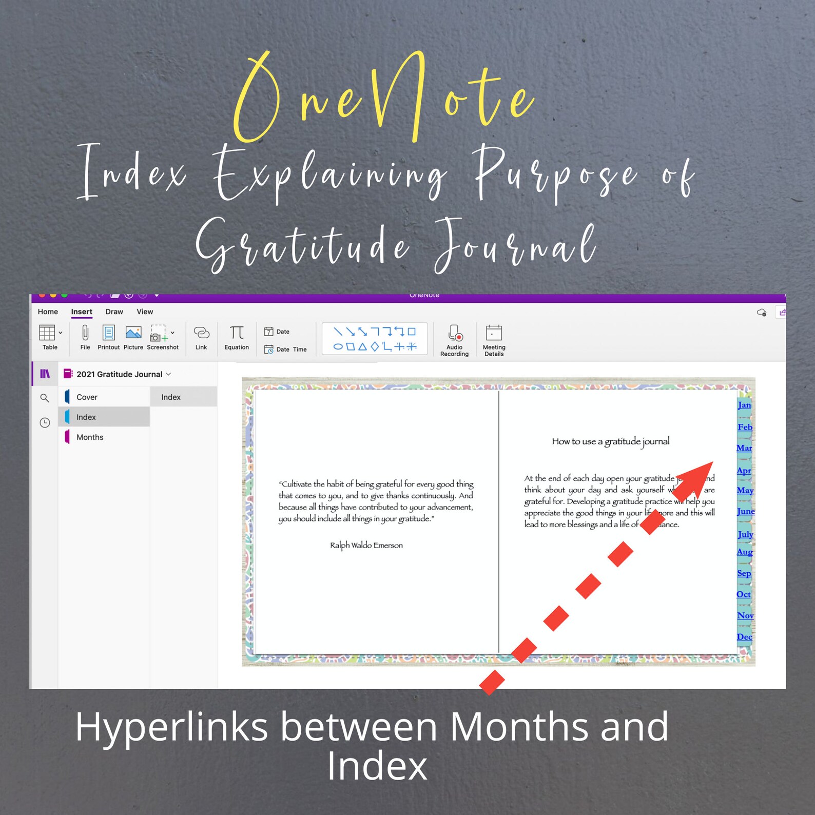 Onenote 2021 Floral Gratitude Journal Onenote Digital Journal 2021 ...