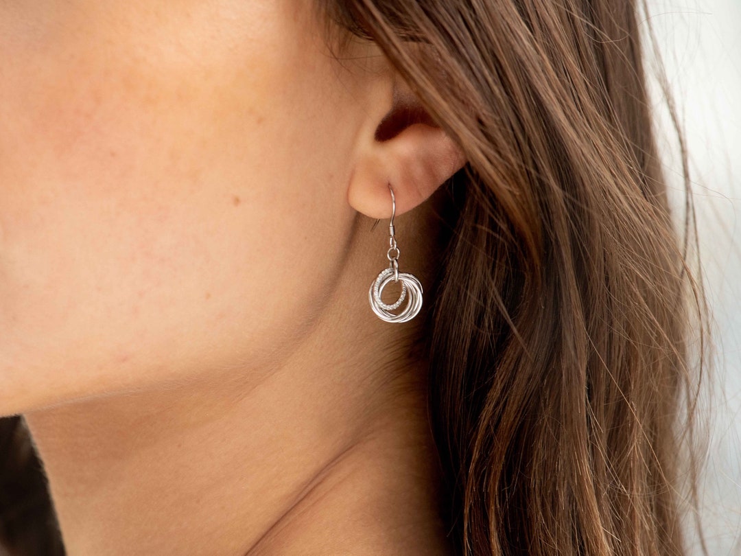 50th Birthday Earrings for Her | 5 Rings for 5 Decades | Personalised ...
