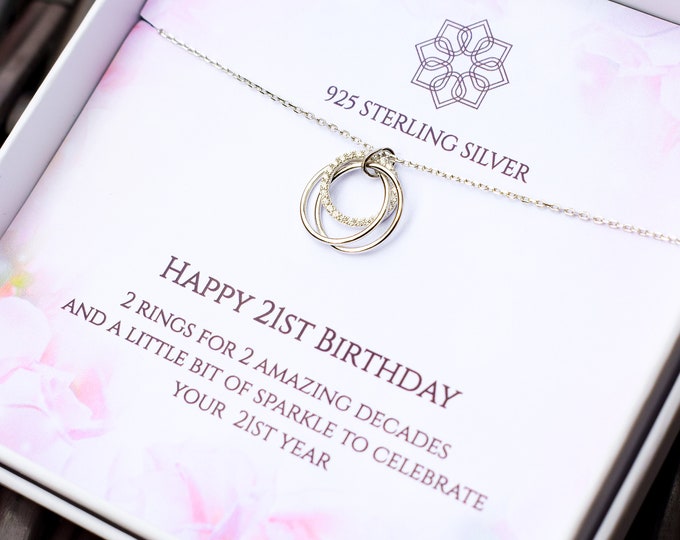 Special 21st Birthday Necklace Featuring 21 Sterling Silver Links on ...