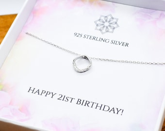 21st Birthday Gift Idea for Daughter Friend Sister Sterling Silver 21st Birthday Necklace 21st Birthday Idea for Her Etsy
