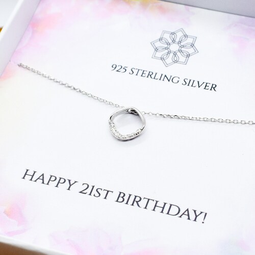 21st Birthday Gift Idea for Her 21 Birthday Silver Necklace - Etsy