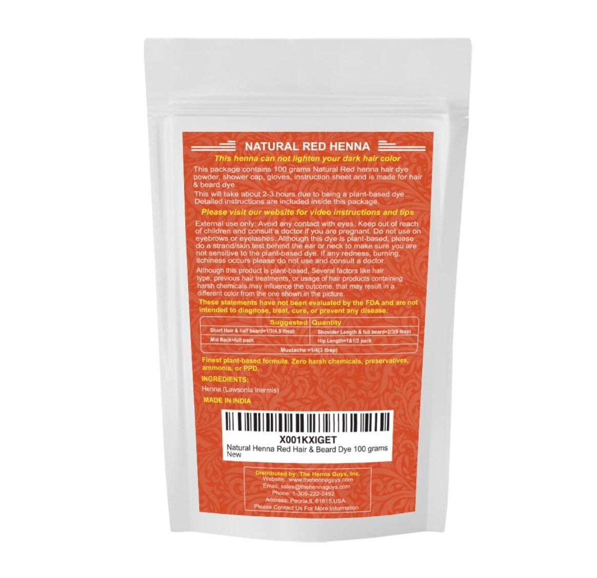 Natural Red Henna Hair Dye - Etsy