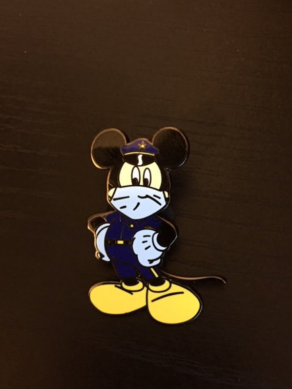 Mickey Mouse as Police Officer in Mask Pin Security Guard | Etsy